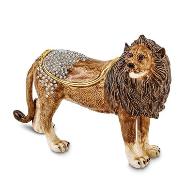 Bejeweled Powerful Lion Keepsake Box