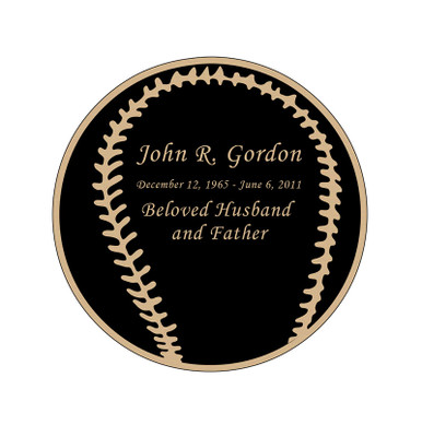 Baseball Nameplate - Engraved Black and Tan - 2-3/4 x 2-3/4