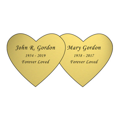 Double Heart Nameplate - Personalized - 4-1/4 x 2-1/8