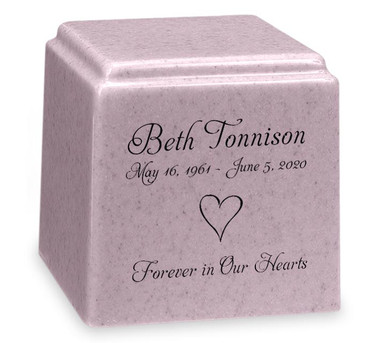 Design Your Own Granite Promise Cube Cremation Urn - 14 Colors