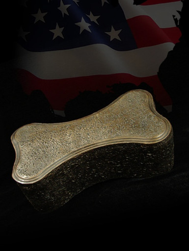 Dog Bone Cast Bronze Pet Cremation Urn