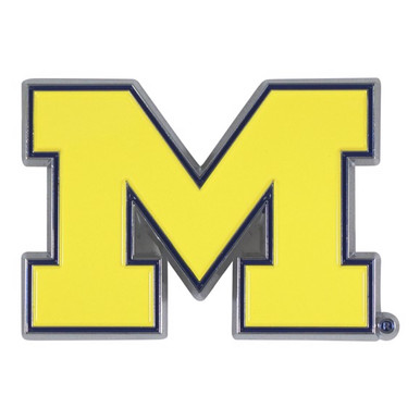 Michigan Aluminum Embossed Football Logo Emblem