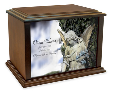 Serene Angel Eternal Reflections Wood Cremation Urn