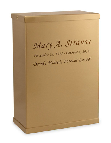 Sheet Bronze Overlap Top Niche Cremation Urn with Plate