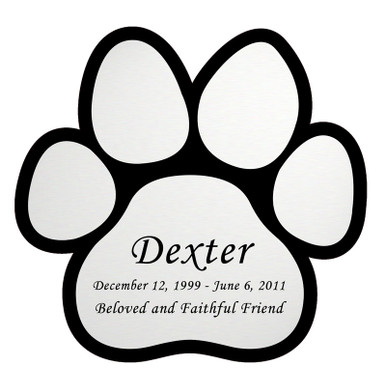 Paw Print Nameplate - Personalized - 3-1/2 x 3-1/2
