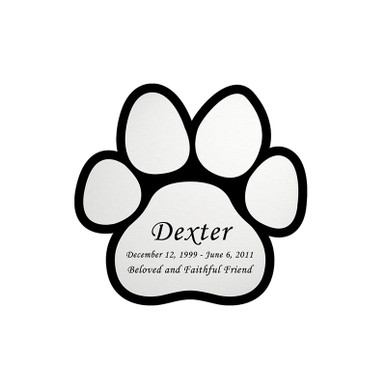Paw Print Nameplate - Personalized - 1-7/8 x 1-7/8