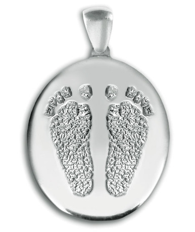 Two Footprints Thumbies Fingerprint Sterling Silver Keepsake Charm
