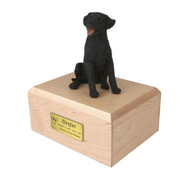 Black Labrador Dog Figurine Pet Cremation Urn - 141