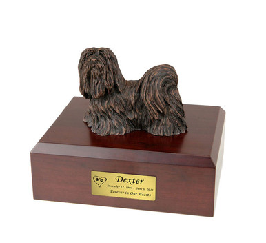 Bronze Maltese Dog Figurine Pet Cremation Urn - 443