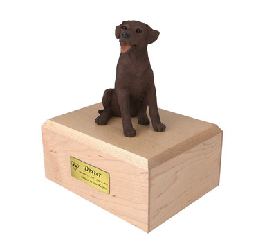 Chocolate Labrador Dog Figurine Pet Cremation Urn - 147