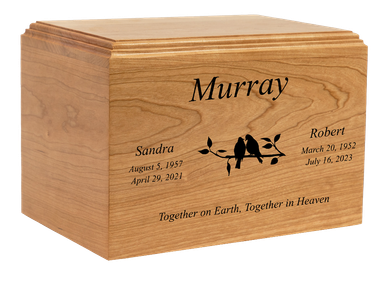 Craftsman Cherry Wood Companion Cremation Urn