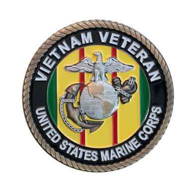 US Marine Corps Vietnam Veteran Premium Hero Medallion - 3 Inch