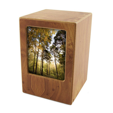 Photo Natural Finish MDF Wood Cremation Urn - Case Quantity