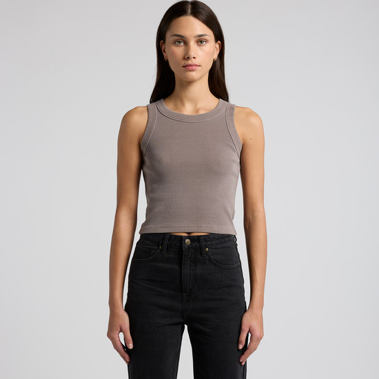 Women's Faded Organic Rib Crop Tank Slim Fit - 4035 | AS Colour AU