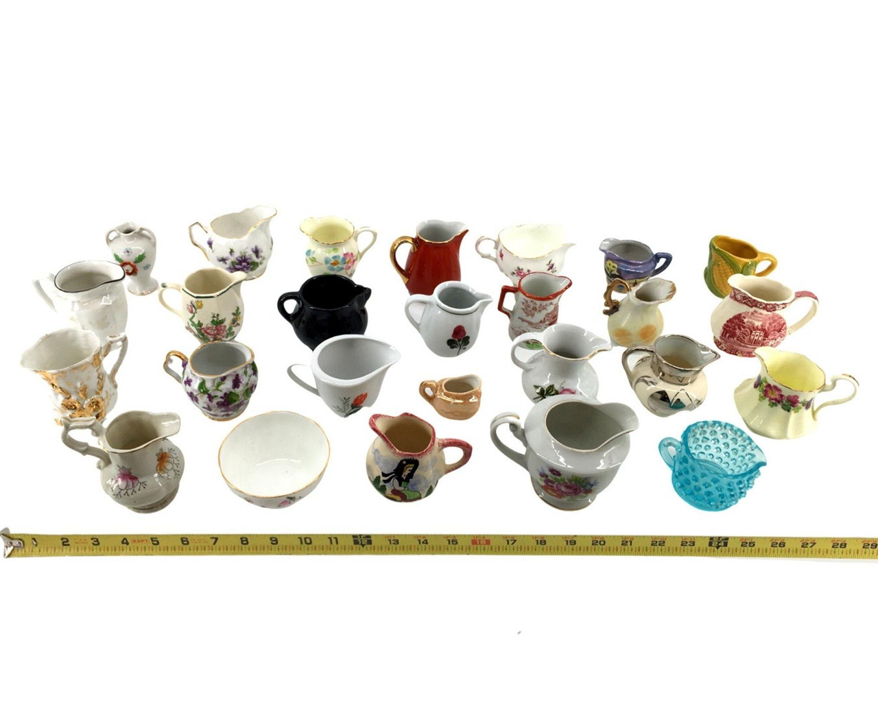 Set of 3 Miniature Creamer Pitchers | Floral Patterns | Vintage