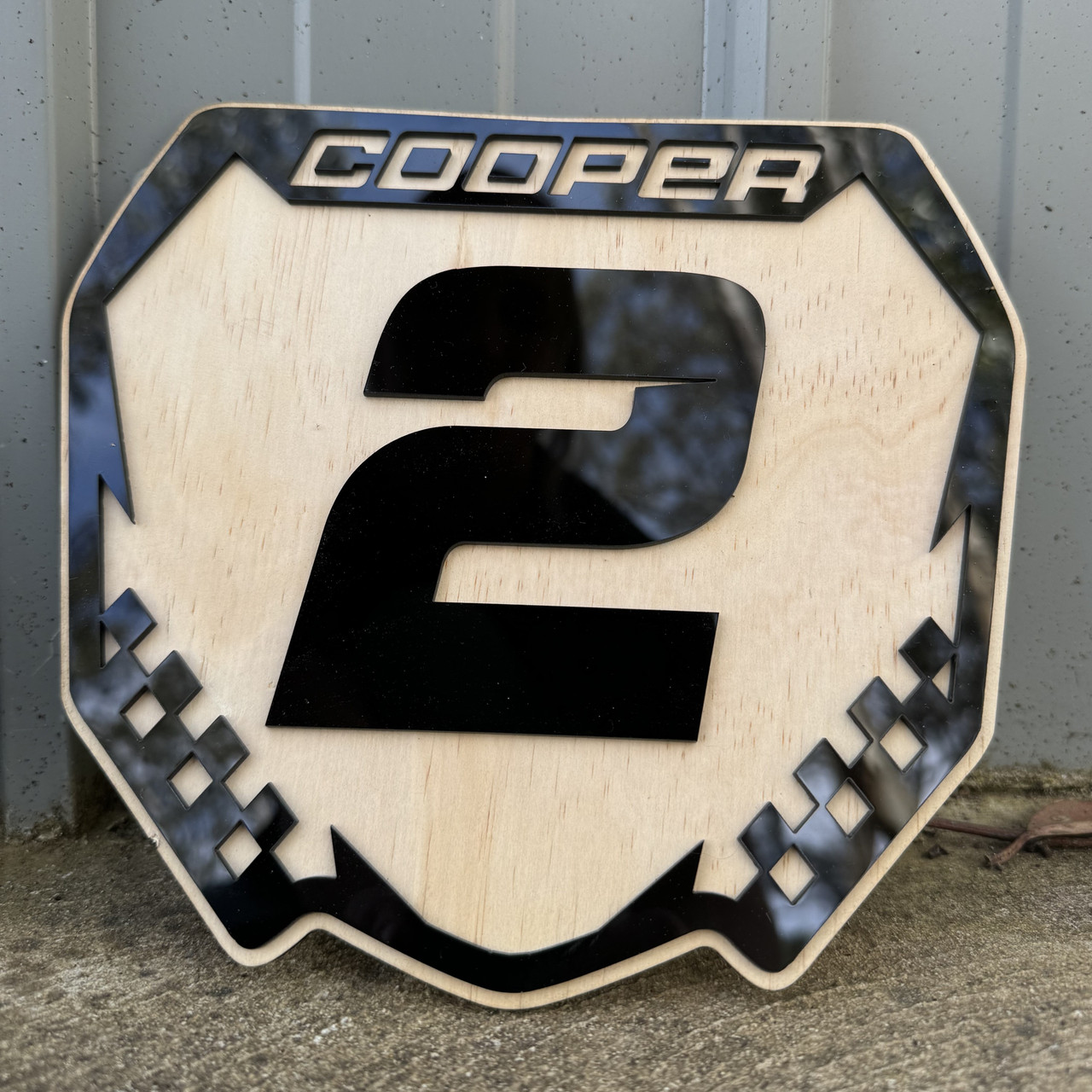 Custom MX Number Plate – Personalized Motocross Name & Number Plaque (24cm)