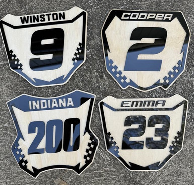 Custom MX Number Plate – Personalized Motocross Name & Number Plaque (24cm)