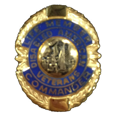 Blue Commander Life Member Officer Lapel Pin - DAV