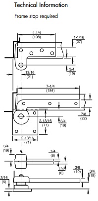 Rixson Model 117 LH/RH Offset Hung Pivot Set