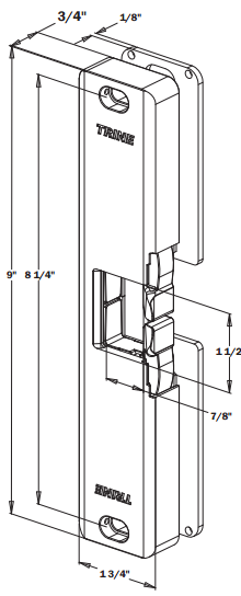 Trine 4800F Fire Rated Surface Mounted Rim Strike