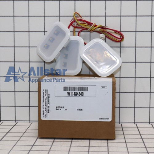 Whirlpool Refrigerator 3 LED Light Module & Harness W11484840