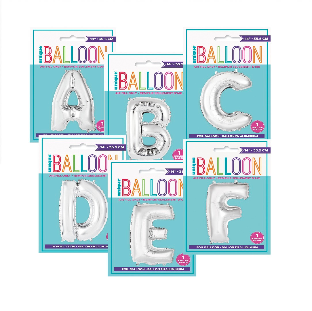Unique Silver Letter Foil Balloon - 14 Inch | Party Decoration