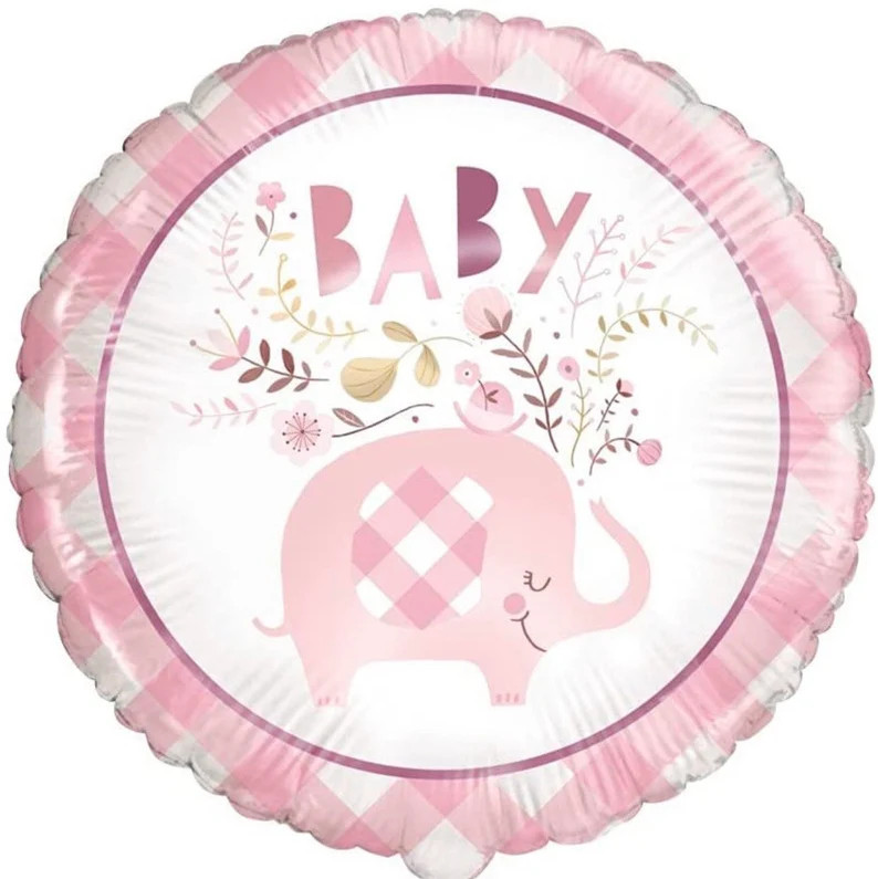 Pink Floral Elephant Balloon 18''