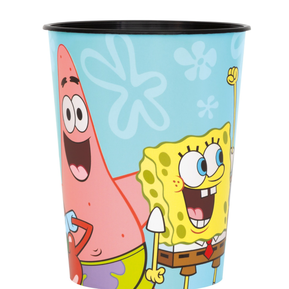SpongeBob 16oz Plastic Stadium Cup – Reusable Party Favor