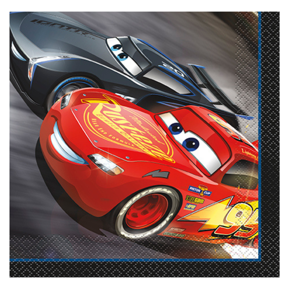 cars 3 napkins | large disposable party napkins 16-count