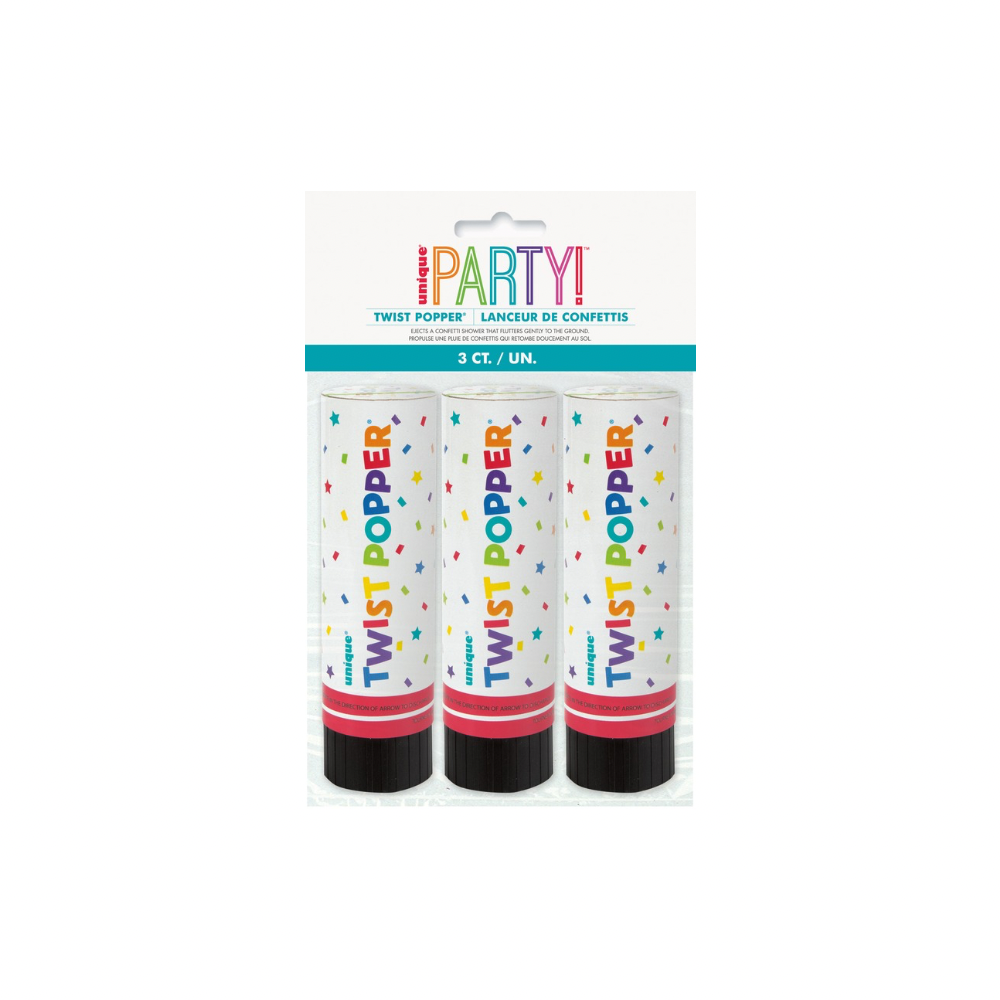 Twist Poppers – 3ct | Party Confetti Celebration Poppers