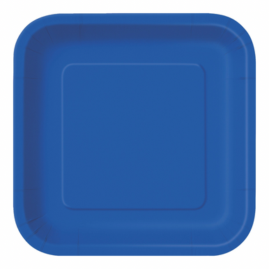 Royal Blue Square Paper Plates | 7 in (16 ct)