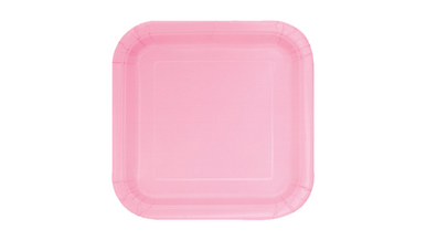 Lovely Pink Paper Plates Square Large