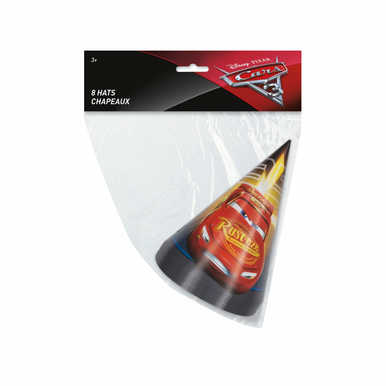 Cars 3 Party Hats – 8ct Racing Birthday Accessories