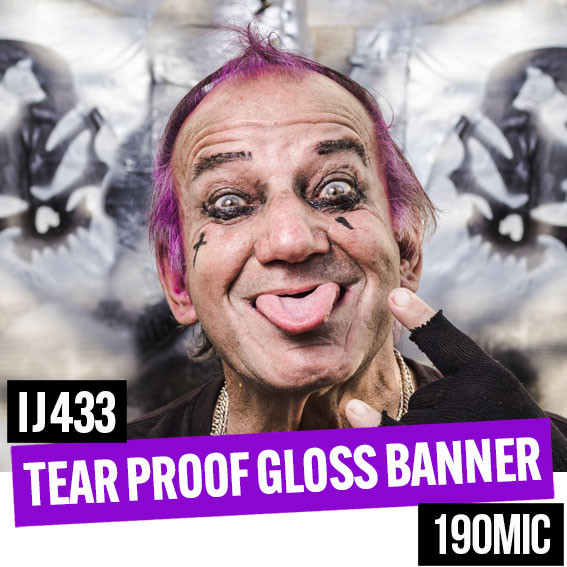 Tear proof low cost PVC free gloss banner 190mic 44" x 30m.