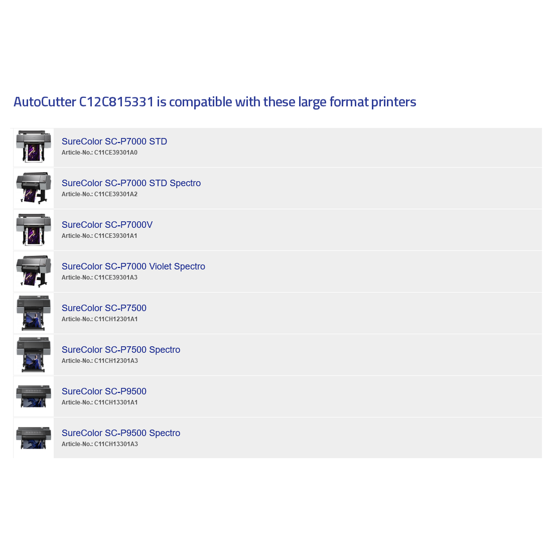 Epson auto cutter blade SP7700-9900 & SC-P6000-P9500 printers.