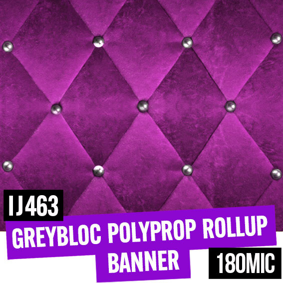 GreyBloc polypropylene roll-up banner media 180mic 36" x 30m.