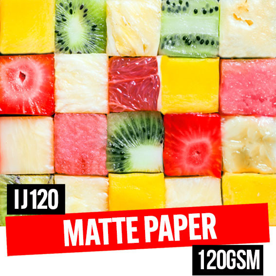 PVC free recyclable matte paper 120gsm - free A4 sample.