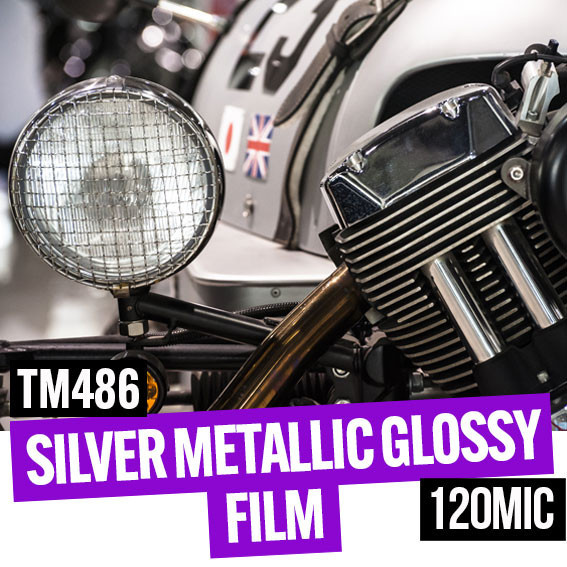 Silver Metallic Glossy Film 120mic 50" x 30m