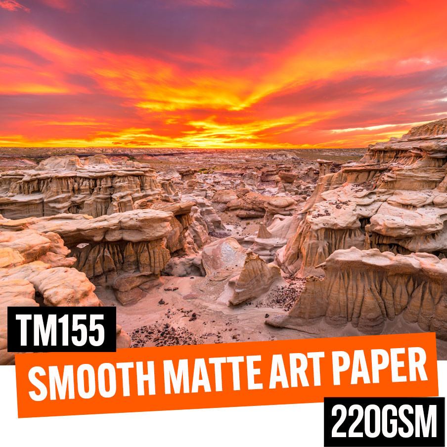 Smooth bright white low sheen matte paper 220gsm 42" x 50m