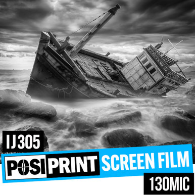 PosiPrint instant dry screen film 130mic - free A4 sample.