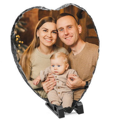 Heart dye sublimation photo slate blank matte white 20cm x 20 cm.