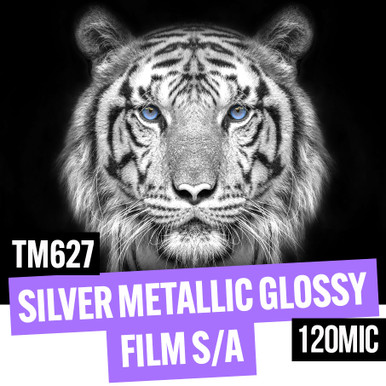 Silver metallic film for indoor & outdoor use 120 mic 54" x 50m.