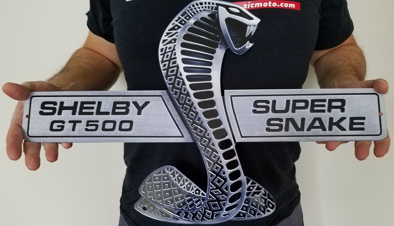 SHELBY COBRA SUPER SNAKE GT500 METAL SIGN - Carroll Shelby Racing