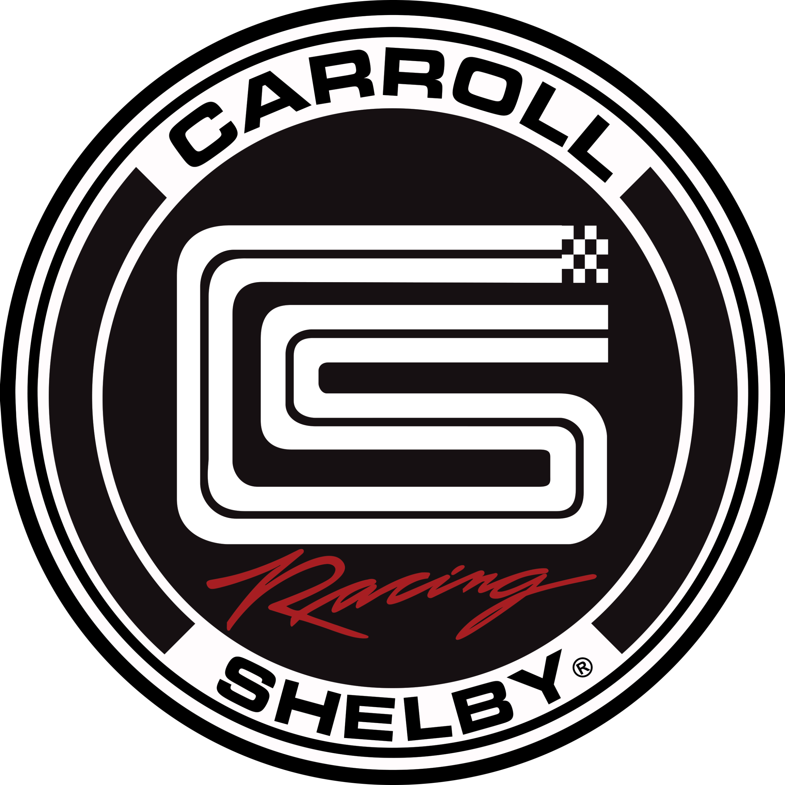 8 INCH ROUND STICKER - Carroll Shelby Racing