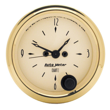 AutoMeter Gauge Clock 2-1/16in. 12HR Analog Golden Oldies - 1586 ...