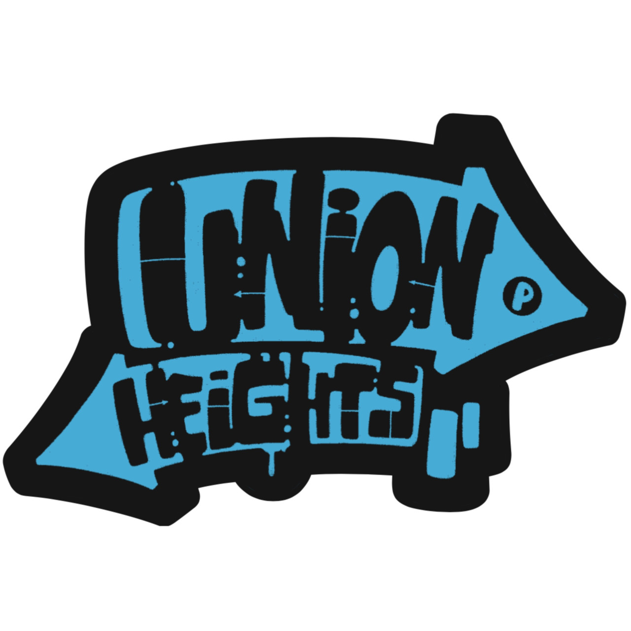 UH x PUZLE - STICKER BLACK|BLUE - UNION HEIGHTS