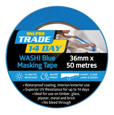 UNI-PRO MASKING TAPE BLUE 36MM X 50M - UNION HEIGHTS