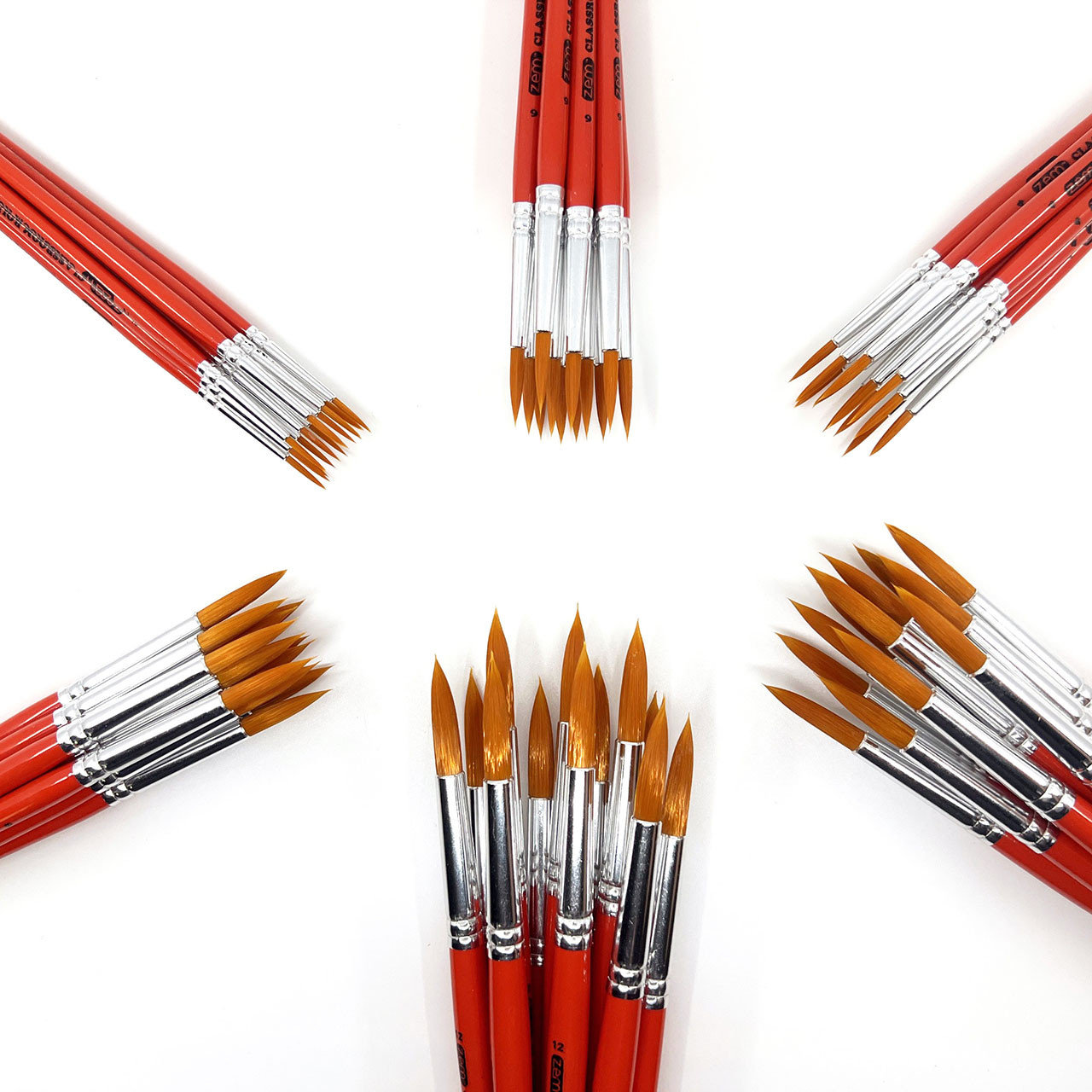 ZEM CLB-1 Classroom Artist Brush Box Set Rounds 72 pcs