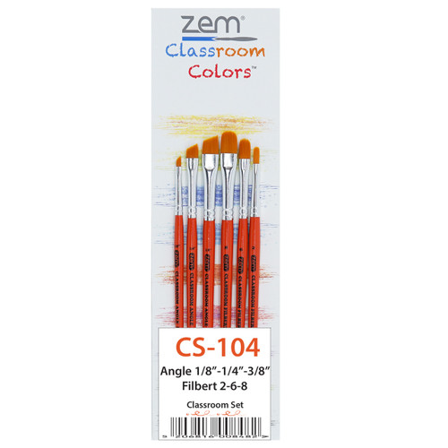 CS-104 Classroom Economy Synthetic Filbert and Angles Set 6 pcs