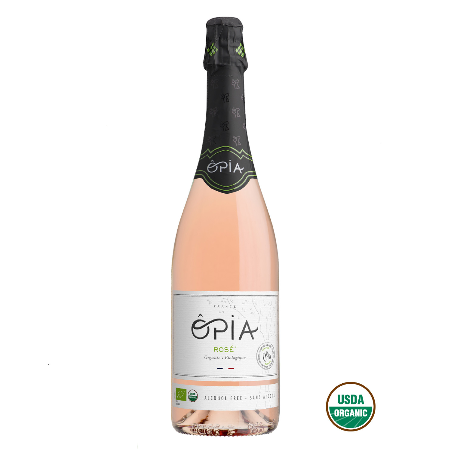 Opia Organic Rose Sparkling Non Alcoholic Wine